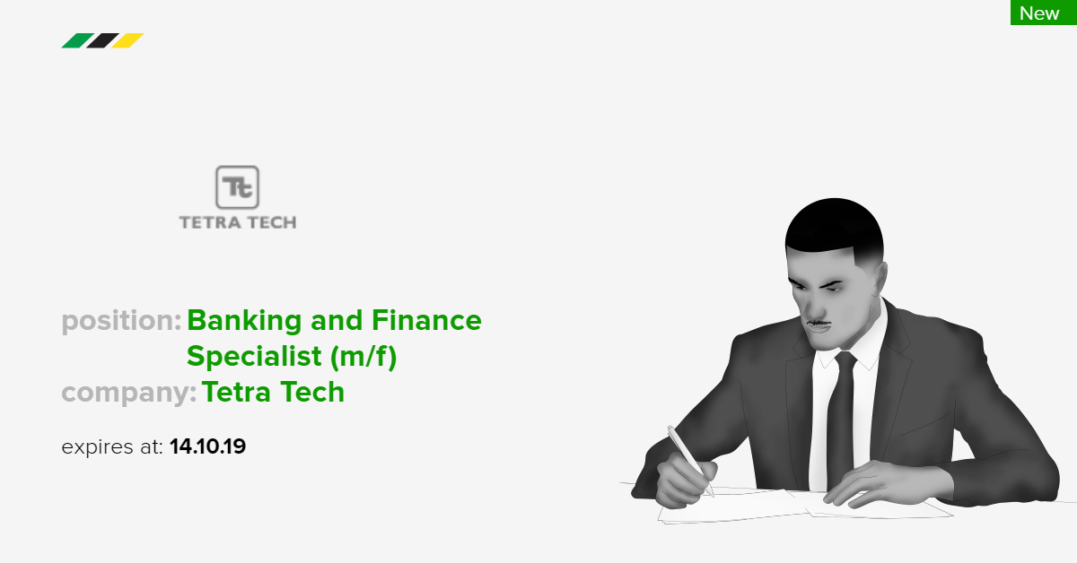 Tetra Tech: Banking and Finance Specialist (m/f), Maputo - emprego.co.mz