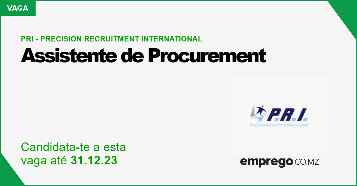 PRI – Precision Recruitment International: Assistente de Procurement ...